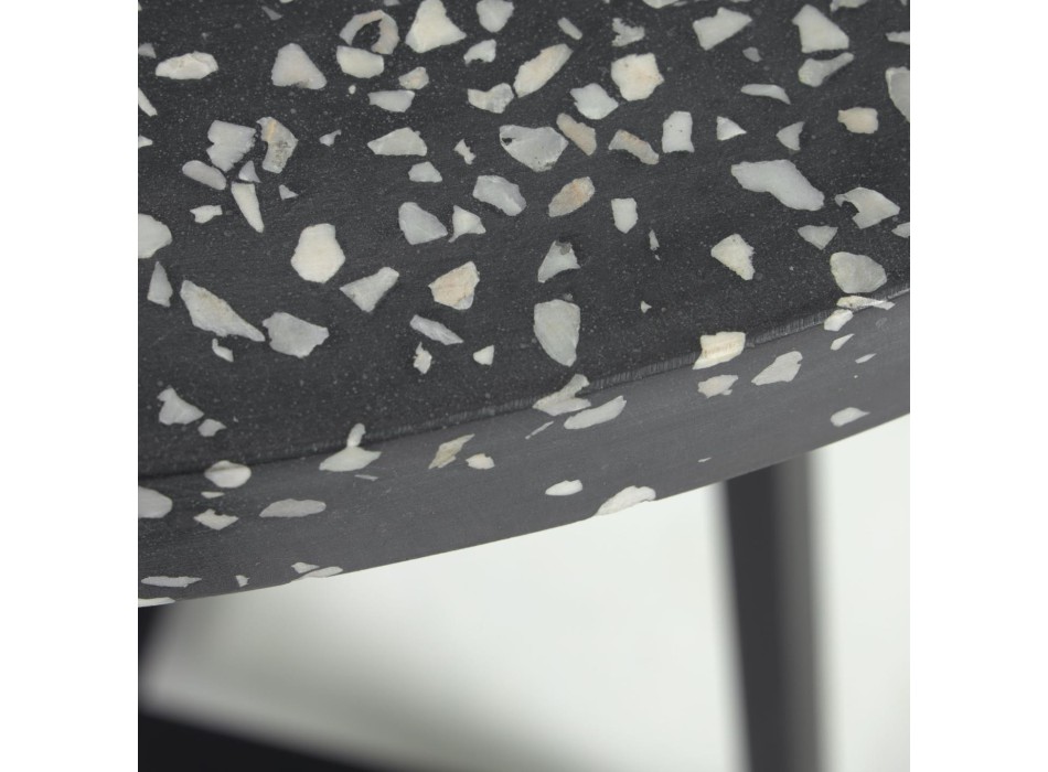 Table ronde Tella en terrazzo noir Ø 70 cm