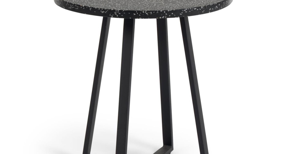 Table ronde Tella en terrazzo noir Ø 70 cm